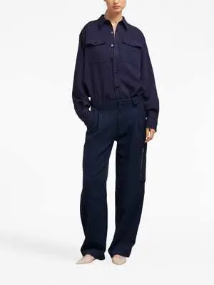 AMI Paris Tailored Cut Wide-leg Trousers