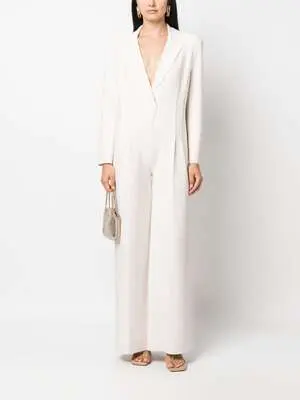 Norma Kamali Single Breasted V-neck Jumpsuit