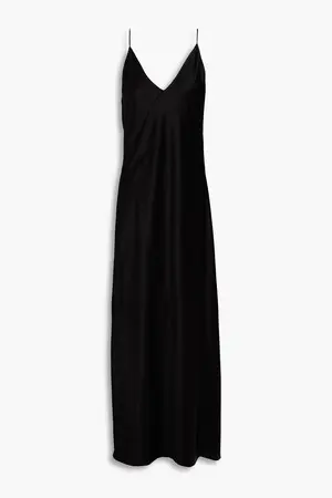 Rag & Bone Satin Maxi Slip Dress - Black
