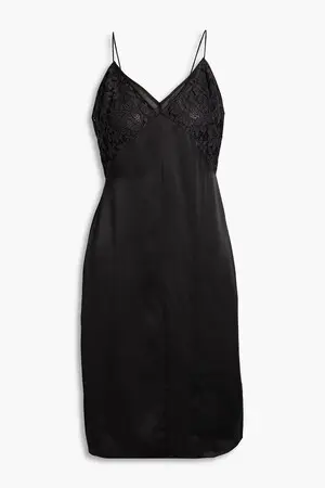 Rag & Bone Corded Lace-paneled Silk-satin Dress
