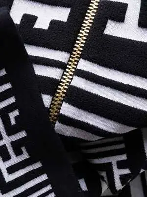 Balmain Monogram Jacquard Knit Minidress - White