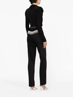 ROTATE BY BIRGER CHRISTENSEN Crystal-embellished Straight-leg Jeans