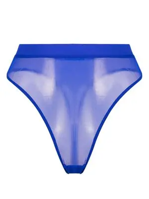 MAISON CLOSE Corps À Corps Neon High-waisted Thong - Blue