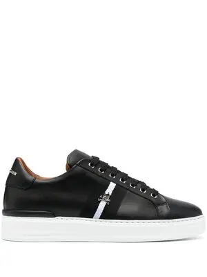 Philipp Plein Skull-plaque Striped Low-top Sneakers
