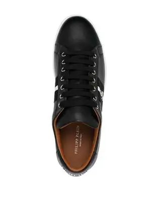 Philipp Plein Skull-plaque Striped Low-top Sneakers