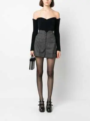 Moschino Slub-texture High-waisted Shorts