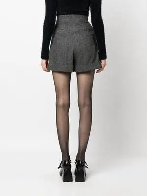 Moschino Slub-texture High-waisted Shorts