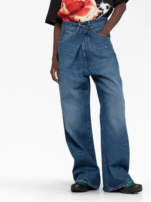 DARKPARK Asymmetric Wide-leg Jeans