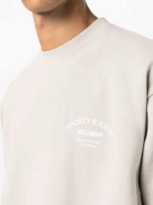 SPORTY & RICH Logo-print Crew-neck Sweatshirt
