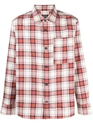 A.p.c. Check-pattern Cotton Shirt - Neutrals
