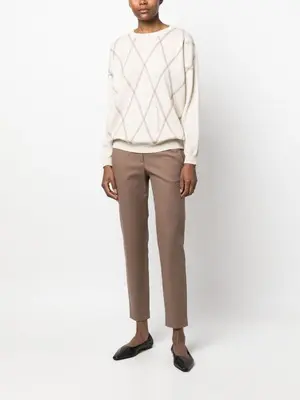 Brunello Cucinelli Bead-embellished V-neck Jumper