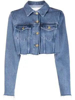 GANNI Organic Cotton Cropped Denim Jacket