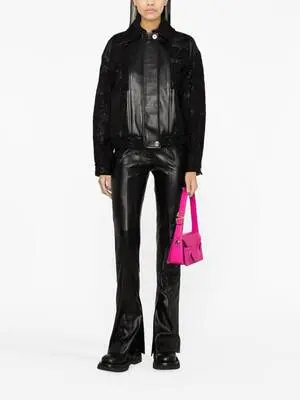 Versace Glittered Leather Bomber Jacket