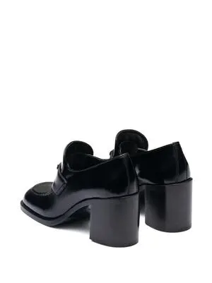 Prada Block-heel Leather Loafers