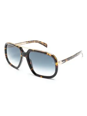 DB EYEWEAR BY DAVID BECKHAM Tortoiseshell Pilot-frame Sunglasses