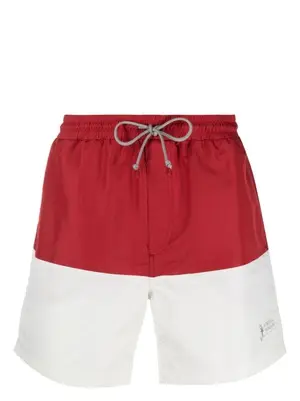 Brunello Cucinelli Panelled Swim Shorts - Red