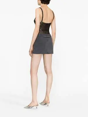 ROTATE BY BIRGER CHRISTENSEN Logo-patch Denim Skirt