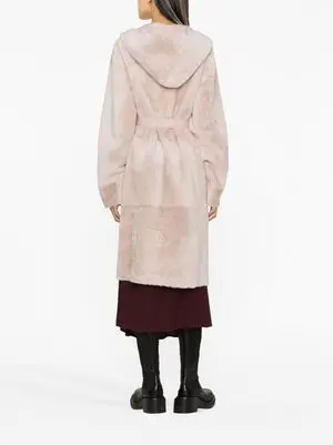 BLANCHA Reversible Shearling Coat - Pink