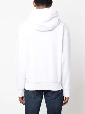 BOSS Logo-print Cotton Hoodie - White
