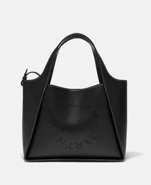 Stella McCartney Logo Grainy Alter Mat Crossbody Bag - Black