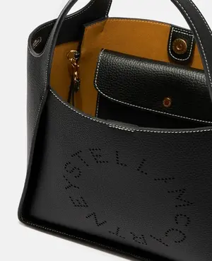 Stella McCartney Logo Grainy Alter Mat Crossbody Bag - Black
