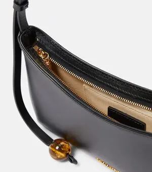 Jacquemus Le Bisou Perle Small Leather Shoulder Bag - Black
