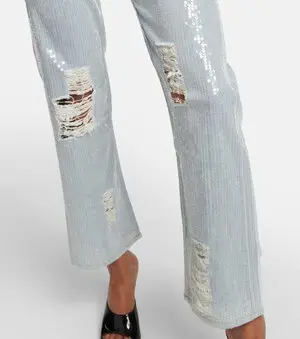 Palm Angels Embellished Straight Jeans