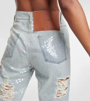Palm Angels Embellished Straight Jeans
