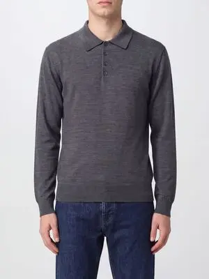 GOLDEN GOOSE Long-sleeved Knitted Wool Polo Shirt With Four-button Placket