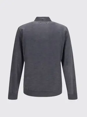 GOLDEN GOOSE Long-sleeved Knitted Wool Polo Shirt With Four-button Placket