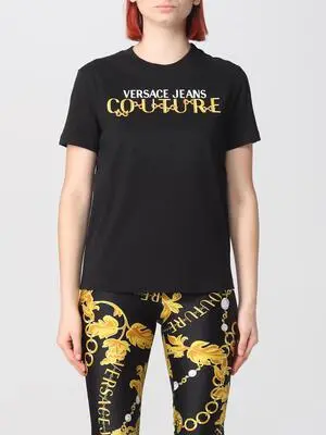 Versace Cotton T-shirt With Logo Detail - Black
