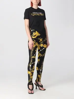 Versace Cotton T-shirt With Logo Detail - Black