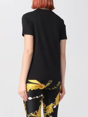 Versace Cotton T-shirt With Logo Detail - Black