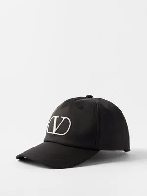 Valentino Garavani V-logo Twill Baseball Cap - Black