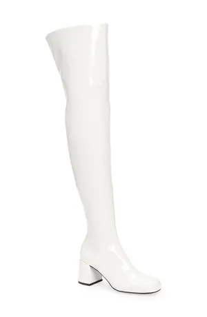 Jeffrey Campbell Maize Over The Knee Patent Leather Boot White Patent