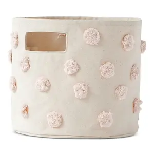 PEHR Pom Pom Cotton Canvas Storage Pint - Blush