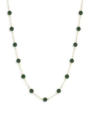 Bloomingdale'S Malachite Station Necklace - Green/gold