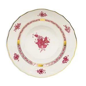 HEREND Chinese Bouquet Dessert Plate - Raspberry