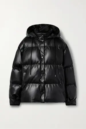 Stella McCartney Net Sustain Hooded Quilted Vegetarian Leather Jacket