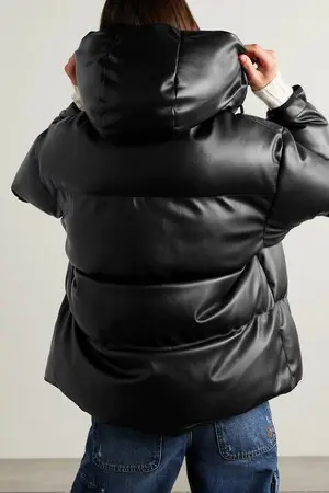 Stella McCartney Net Sustain Hooded Quilted Vegetarian Leather Jacket