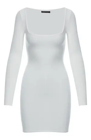Naked Wardrobe Squared Up Long Sleeve Body-con Dress