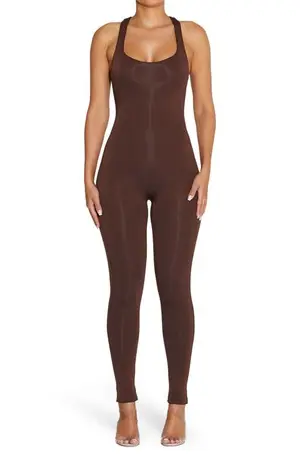 Naked Wardrobe Back In The Race Jumpsuit - Chocolate