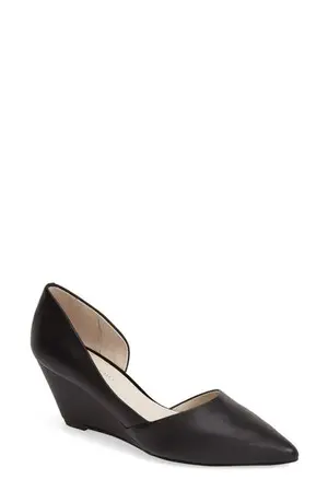 KENNETH COLE Ellis Half D'orsay Wedge Pump - Black