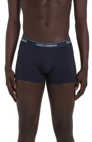 Dolce & Gabbana 2-pack Logo Waist Boxer Briefs - Dark Blue