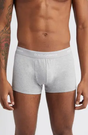 Dolce & Gabbana 2-pack Logo Waist Boxer Briefs - S8290 Dark Grey