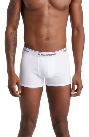 Dolce & Gabbana 2-pack Logo Waist Boxer Briefs - White