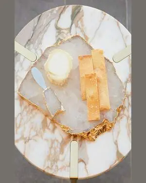 ANNA NEW YORK Crystal & Gold Platter
