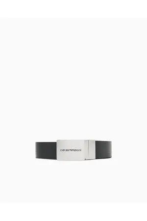 Emporio Armani Reversible Leather Belt - Black