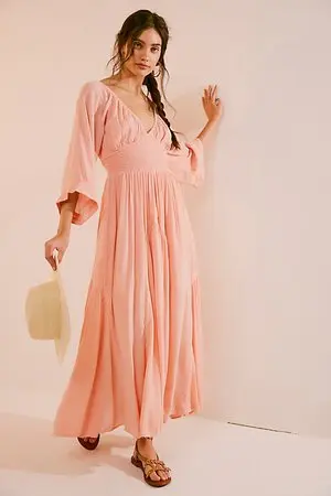Free People Free People Dixie Maxi Dress Coral Pink