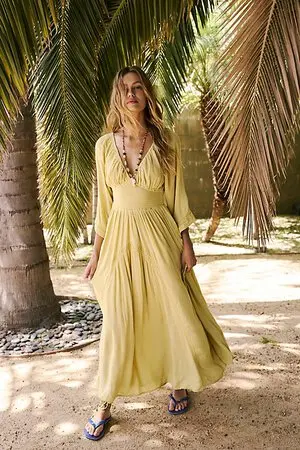 Free People Free People Dixie Maxi Dress Dried Moss